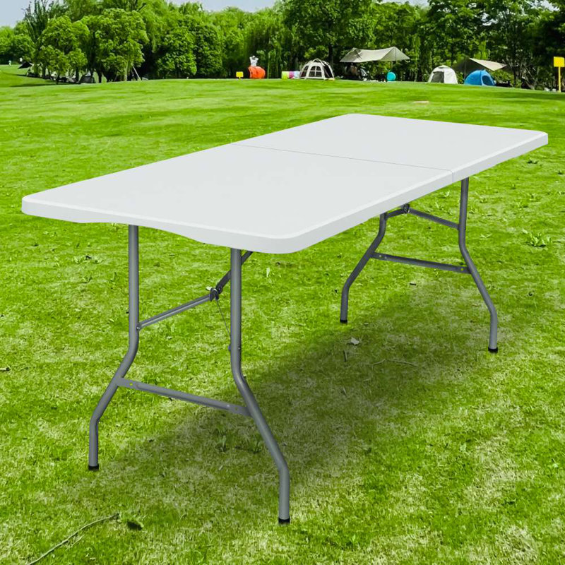 Brosisincorp Garden Party 6 ft Fold-In-Half Banquet 72'' Rectangular Portable Folding Table With ...